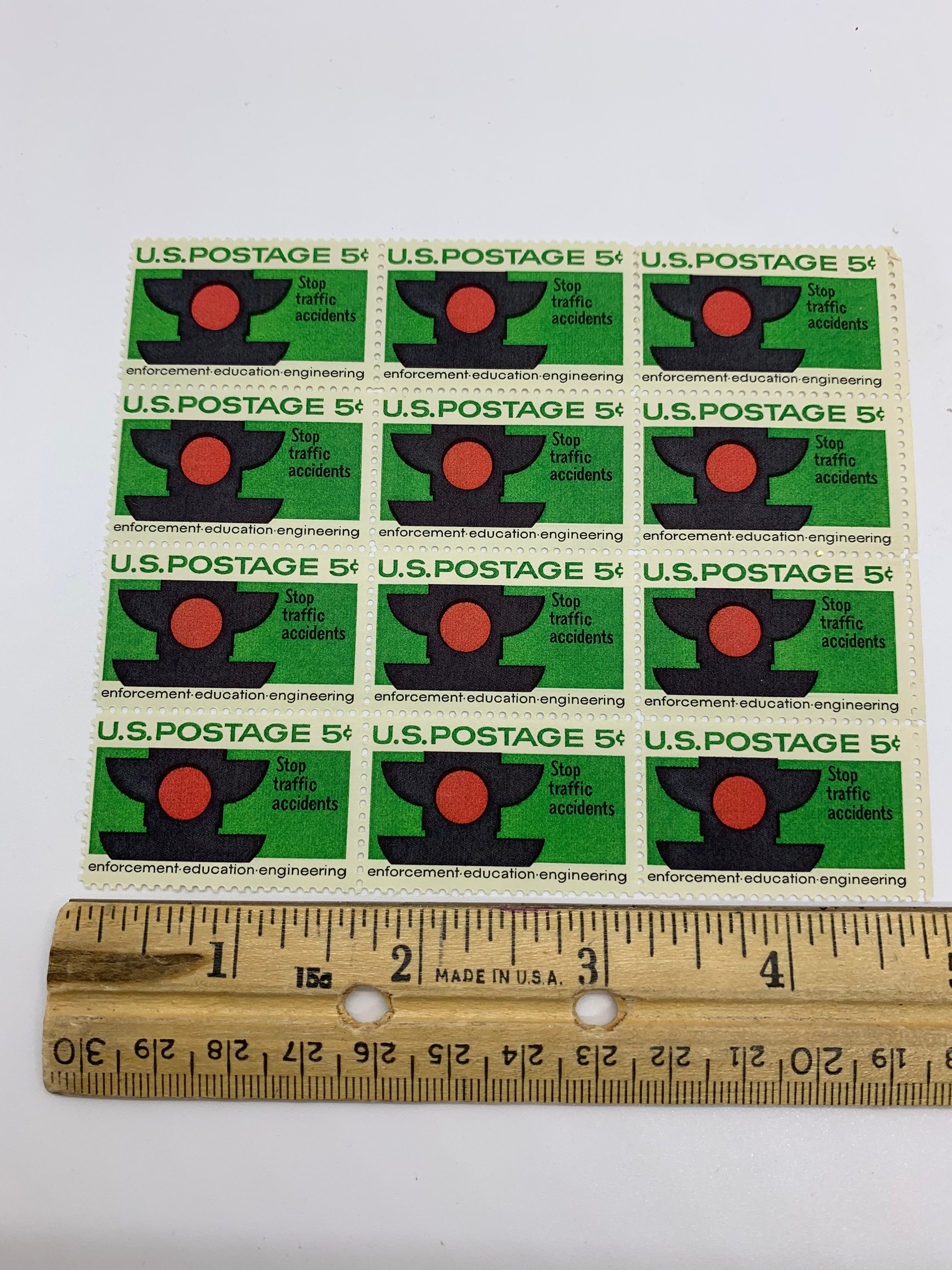 Stop Light Stamps Stop Traffic Accidents 5 Cent 1972 Unused Red, Green ...