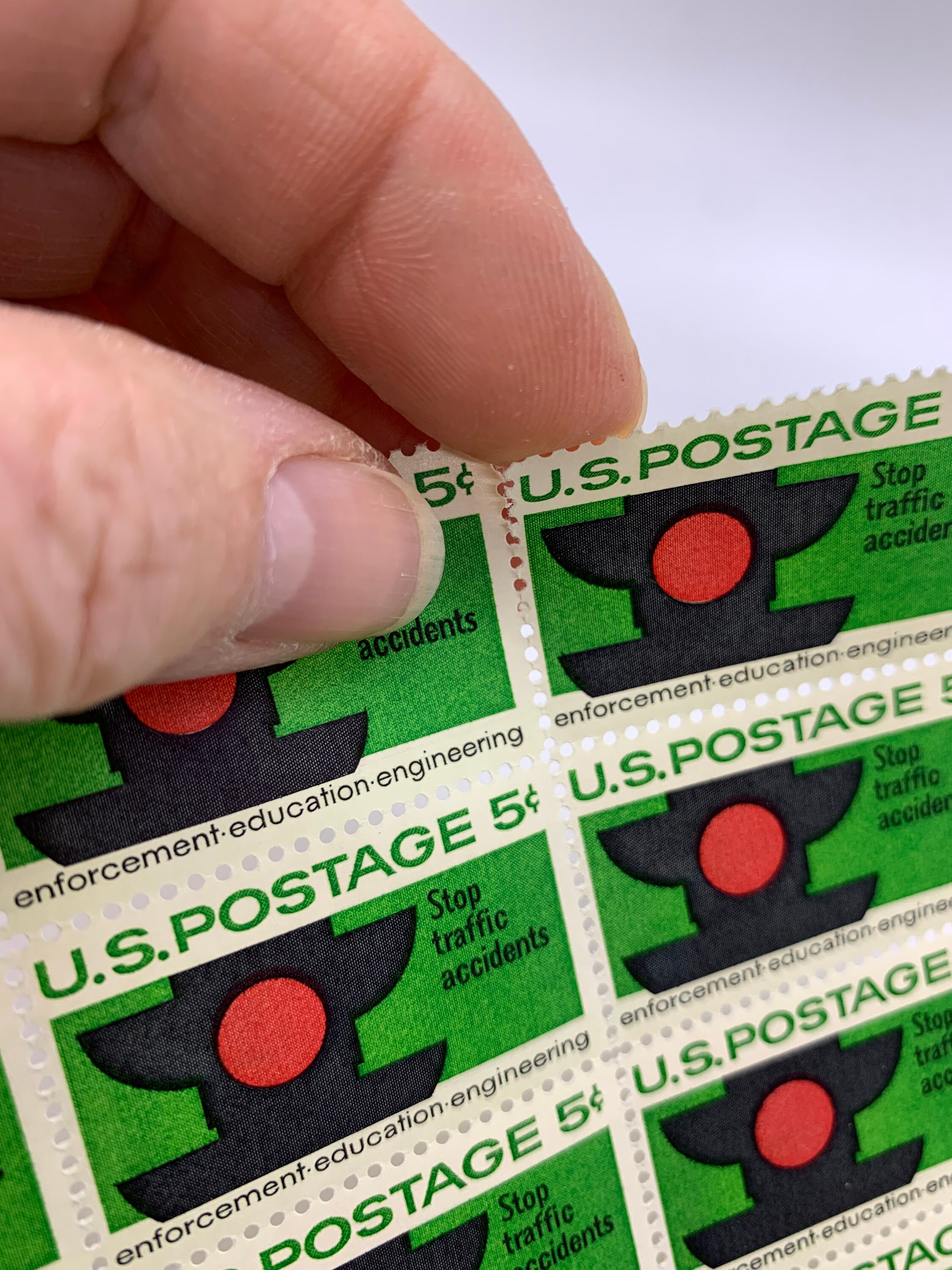 Stop Light Stamps Stop Traffic Accidents 5 Cent 1972 Unused Red, Green ...