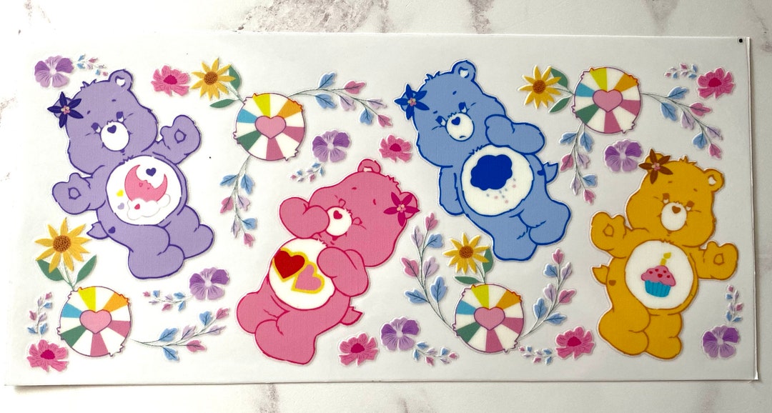 Make Your Own Cups Care Free Colourful Bears UVDTF Transfers 16oz UVDTF ...