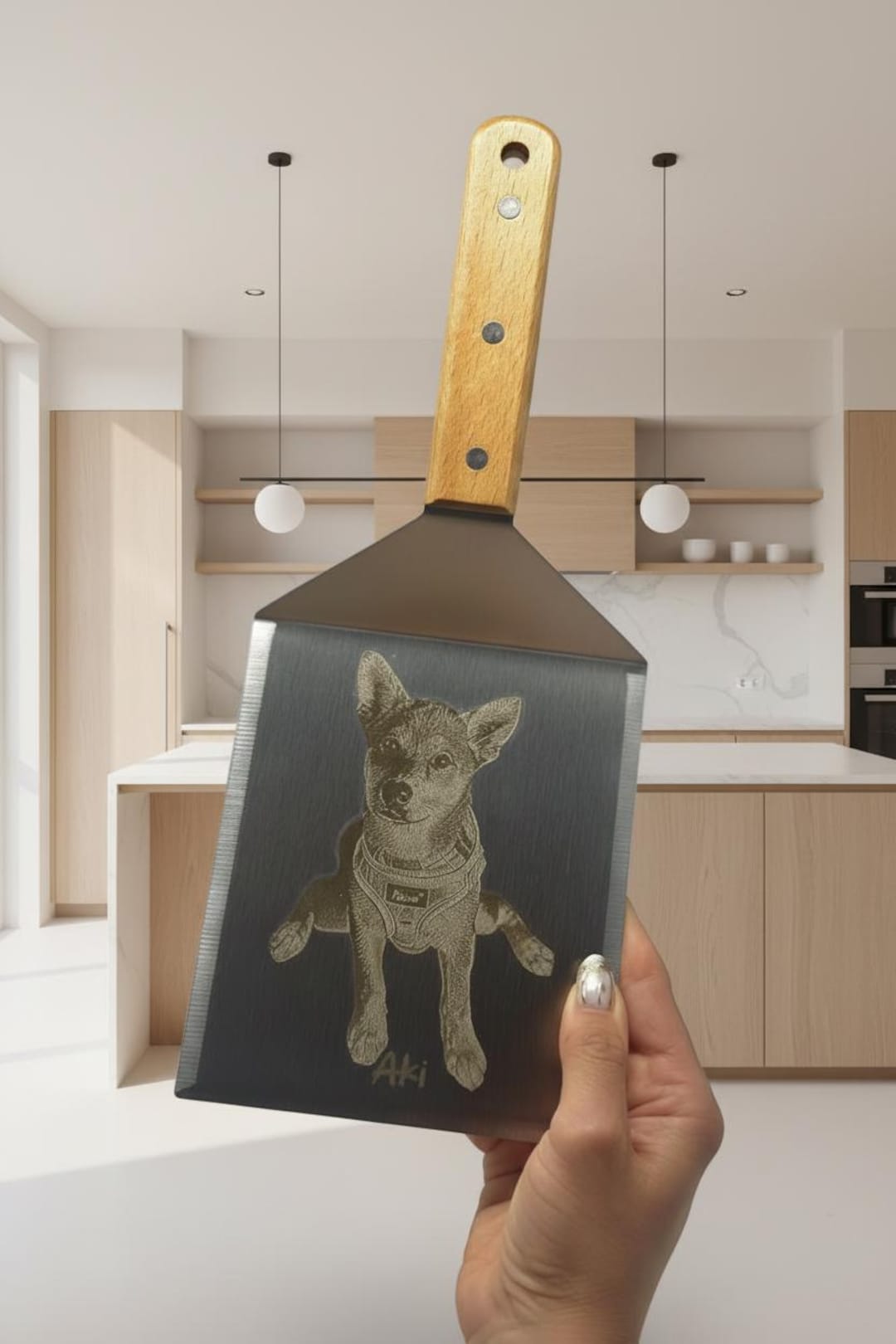 Pet Portrait Spatula, Custom Laser Engraved Dog Cat BBQ Tool ...