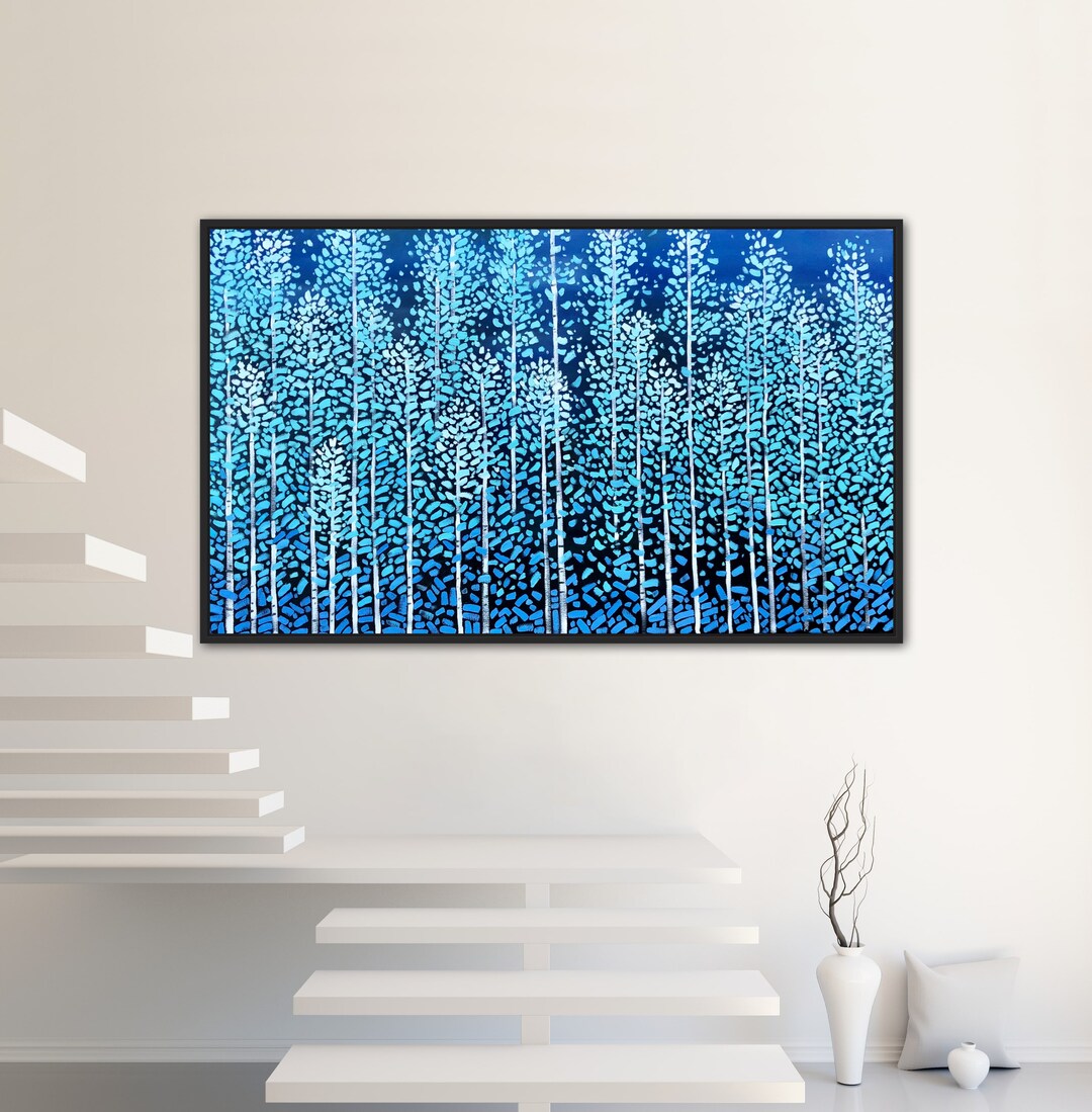 Modern Forest Wall Art, Forest Tree Wall Art, Forest Nature Wall Art ...