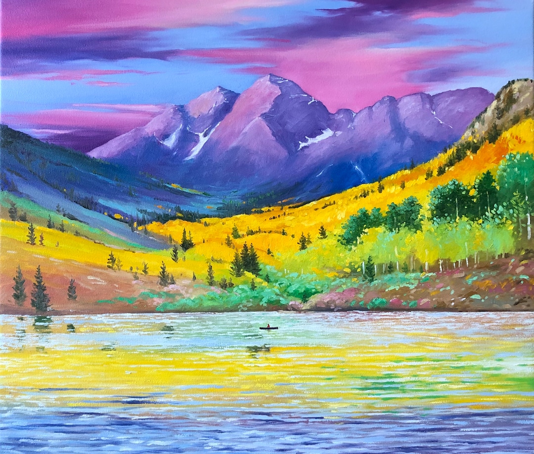 Colorado Fall Mountain Oil Painting on Canvas: Aspen Forest Wall Art - Etsy