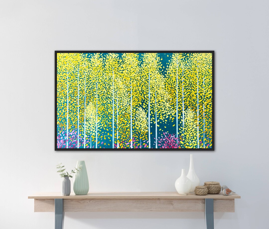 Aspen Forest Tree Wall Art Autumn Forest Painting Aspen Oil - Etsy