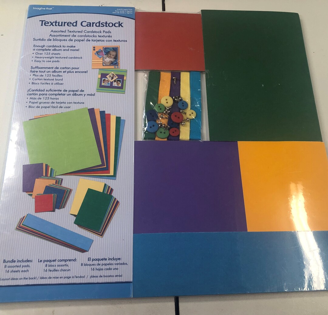 TEXTURTED CARDSTOCK Collection, Varied Sizes and Shapes, Embellishments ...