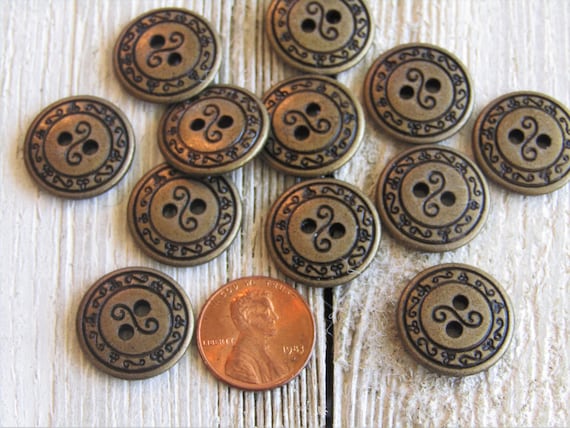 BRASS BUTTONS BOHO Antique Brass Buttons 6 Pieces - Etsy