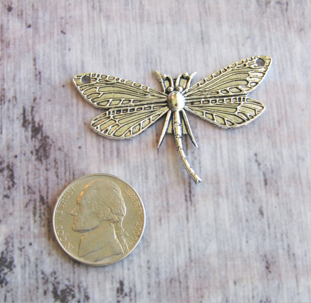 DRAGONFLY LINK for Jewelry Making, Pewter Dragonfly Connector, 3 Pieces ...