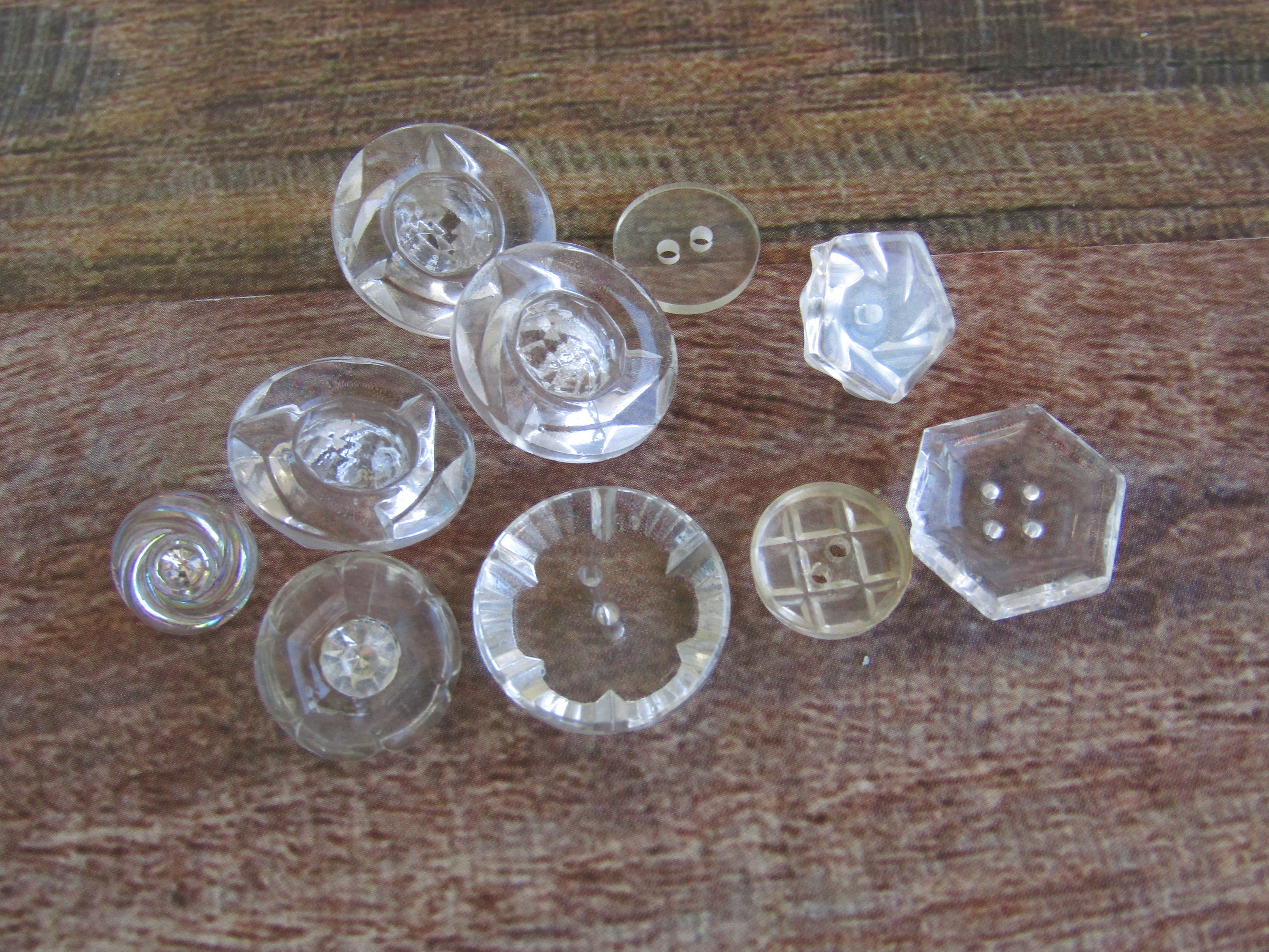 BOTONES VINTAGE 10 botones viejos de plástico transparente | Etsy