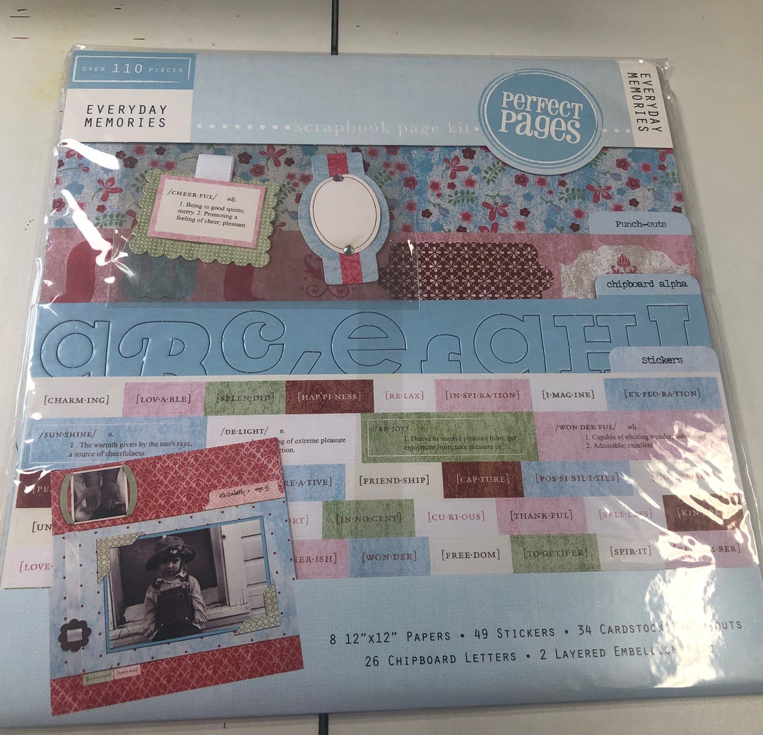 Scrapbook Page Kit, EVERYDAY MEMORIES Kit From Perfect Pages Brand, 110 ...