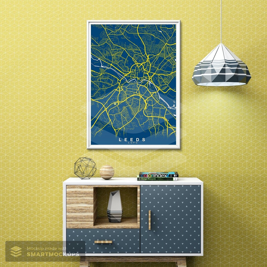 Leeds LUFC Poster, Leeds United Poster, City Map Art, Map Print, City ...