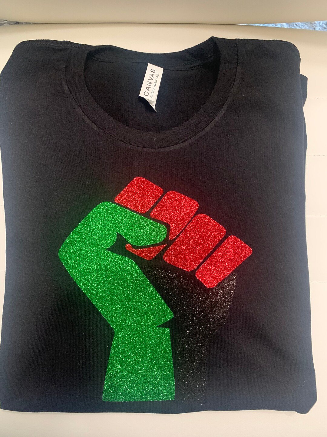 Black Glittered AFRO Fist - Etsy Denmark