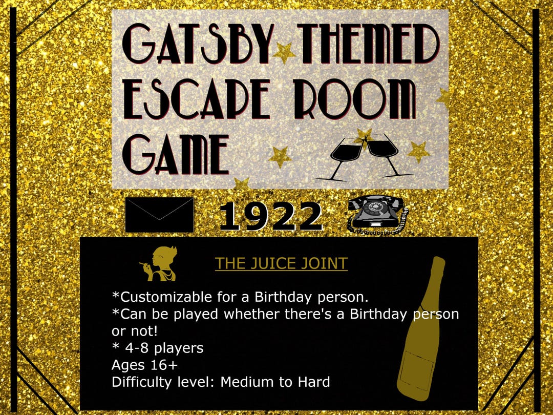 Gatsby Escape Room Game. Escape Room Games. Downloadable Games. Flapper ...