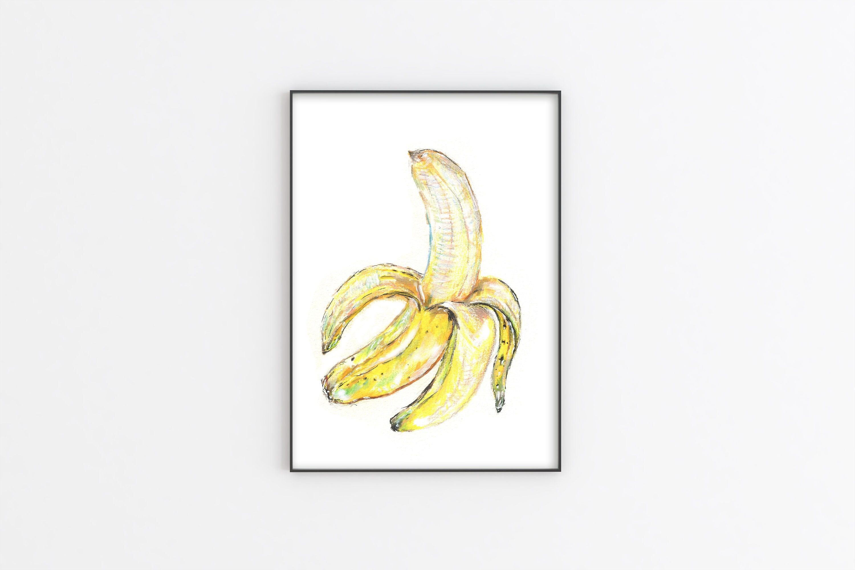 Half Peeled Banana Drawing