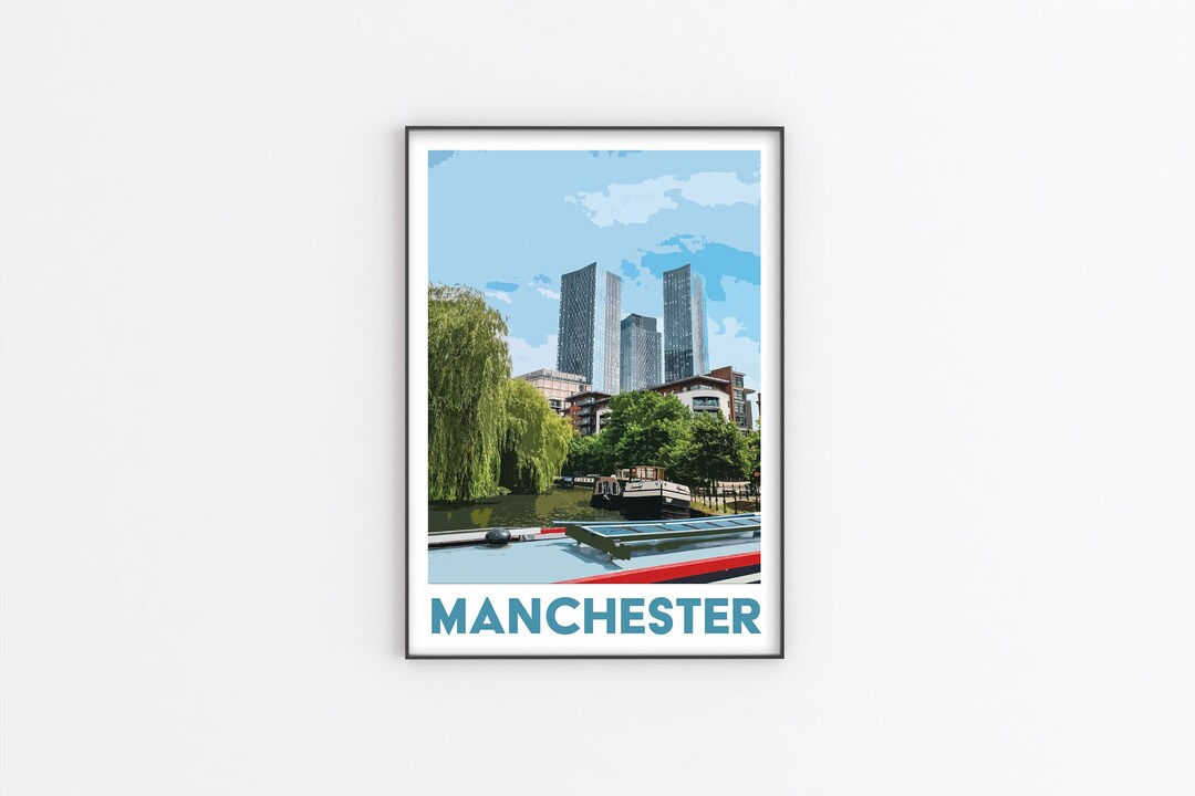Manchester Print, Greater Manchester Print, Housewarming Gift, Travel ...