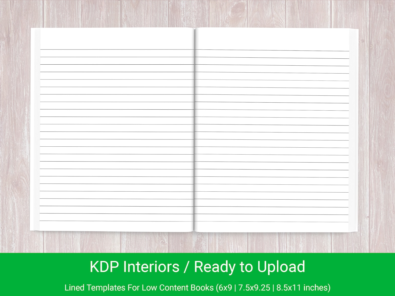 Kdp Interiors Templates Lined Pages For Low Content Books Etsy