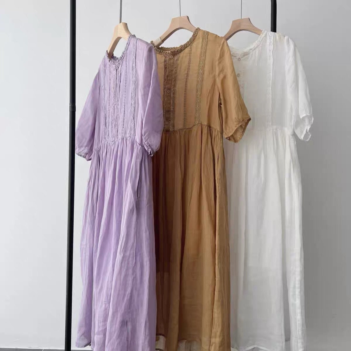 Ramie Dress Ramie One Piece Ramee With Pocket Long Dress - Etsy