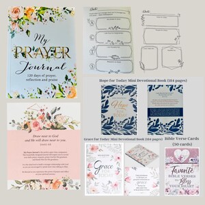 Christian Devotional Gift Box, Prayer Journal, Bible Verse Cards, Self ...