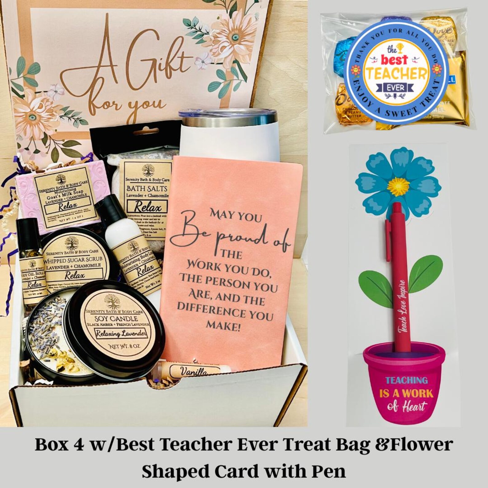 Teacher Gift | Appreciation Gift Set With Tumbler, Notebook & Pen ...