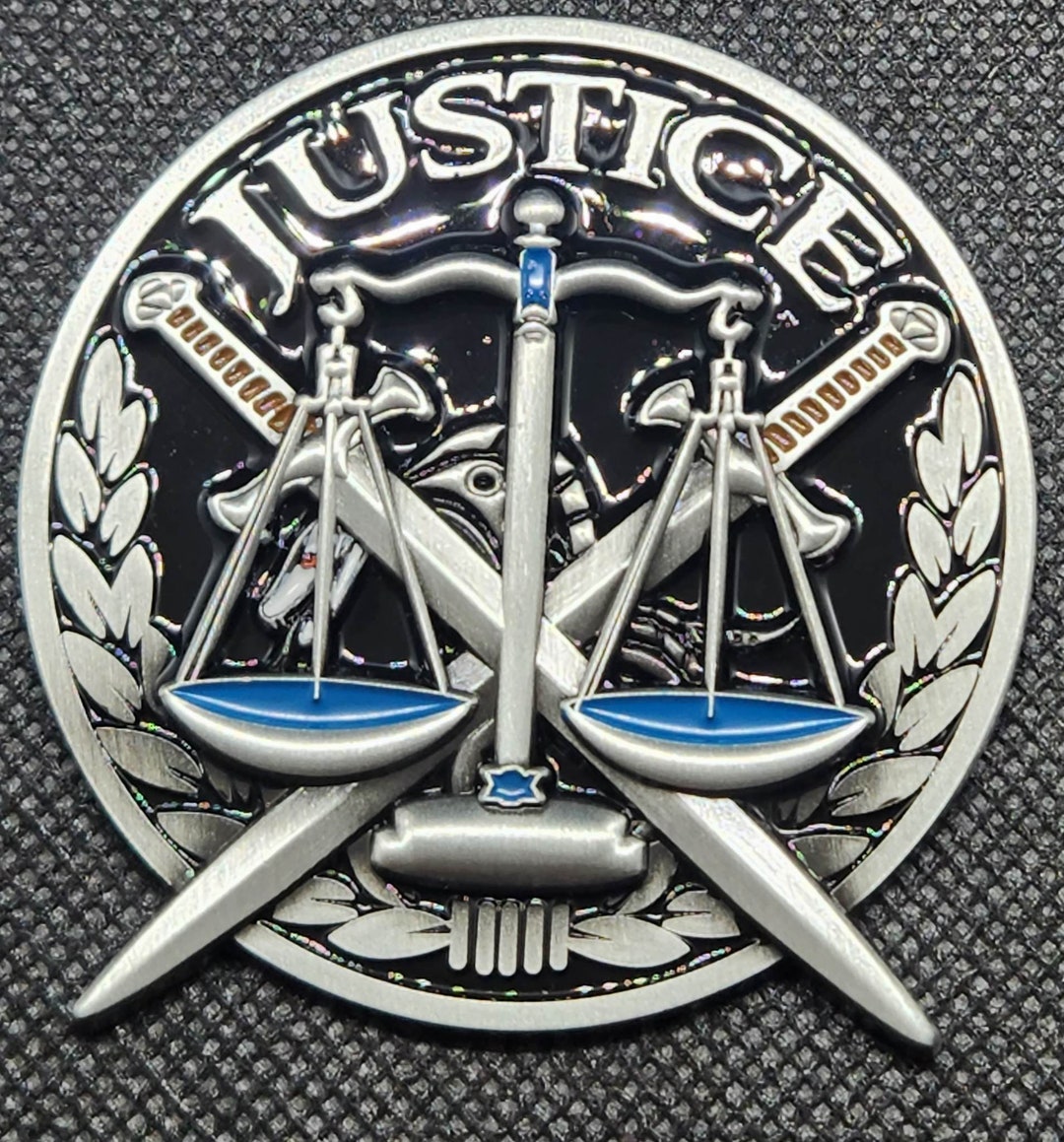 CLOSETOUT - Justice Badge - 3D Metal Alloy Enamel Filled Badge - Etsy