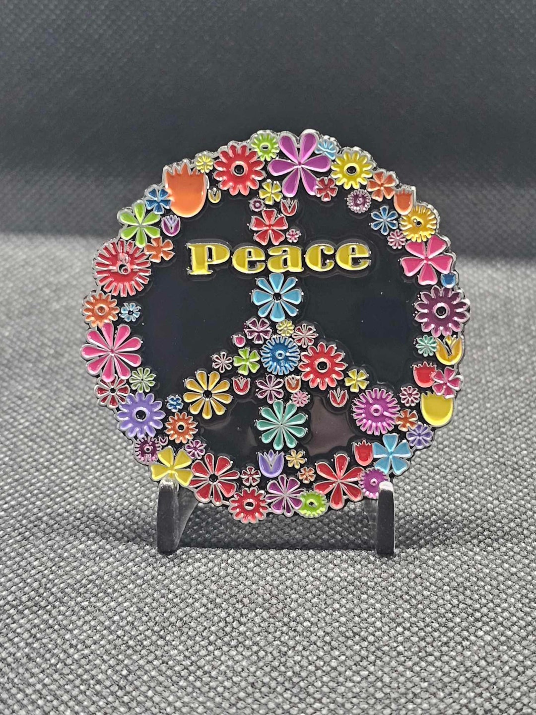 PEACE - 2D Metal Alloy Enamel Filled Badge - Etsy