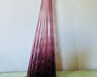 Unique Hand Painted Marble Vintage Ribbed Glass Vase Pink and - Etsy