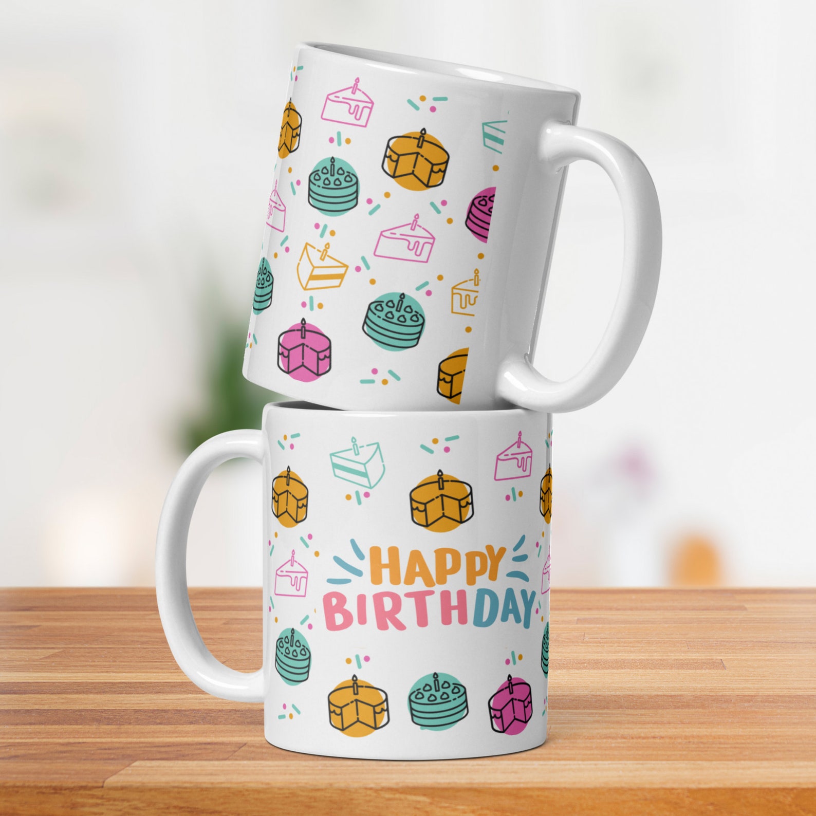 Happy Birthday Mug, Cake Mug, Birthday Gift Mug, Celebrate Mug, 11 ...