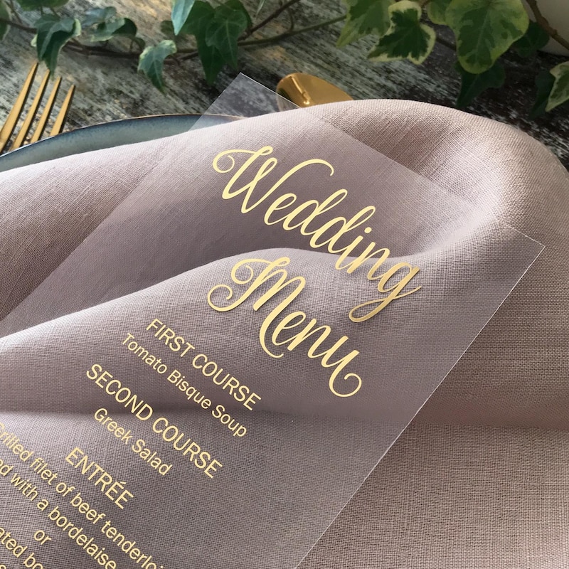 Clear Menu Cards - Etsy