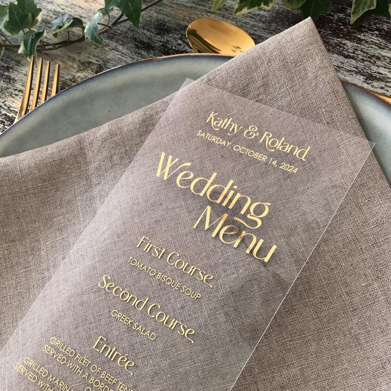 Personalized Menu Cards - Etsy