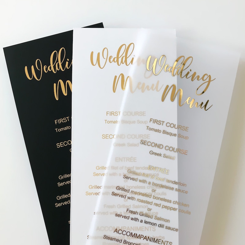 Personalized Menu Cards - Etsy