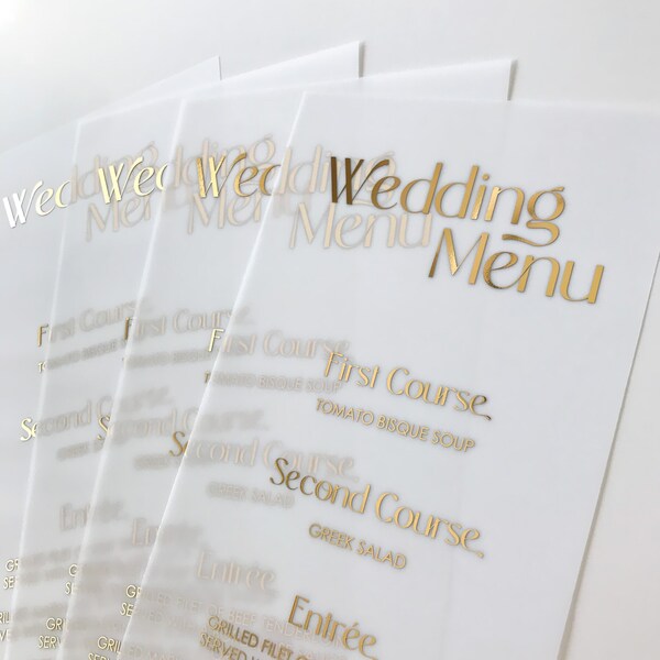 Gold Foil Menu - Etsy