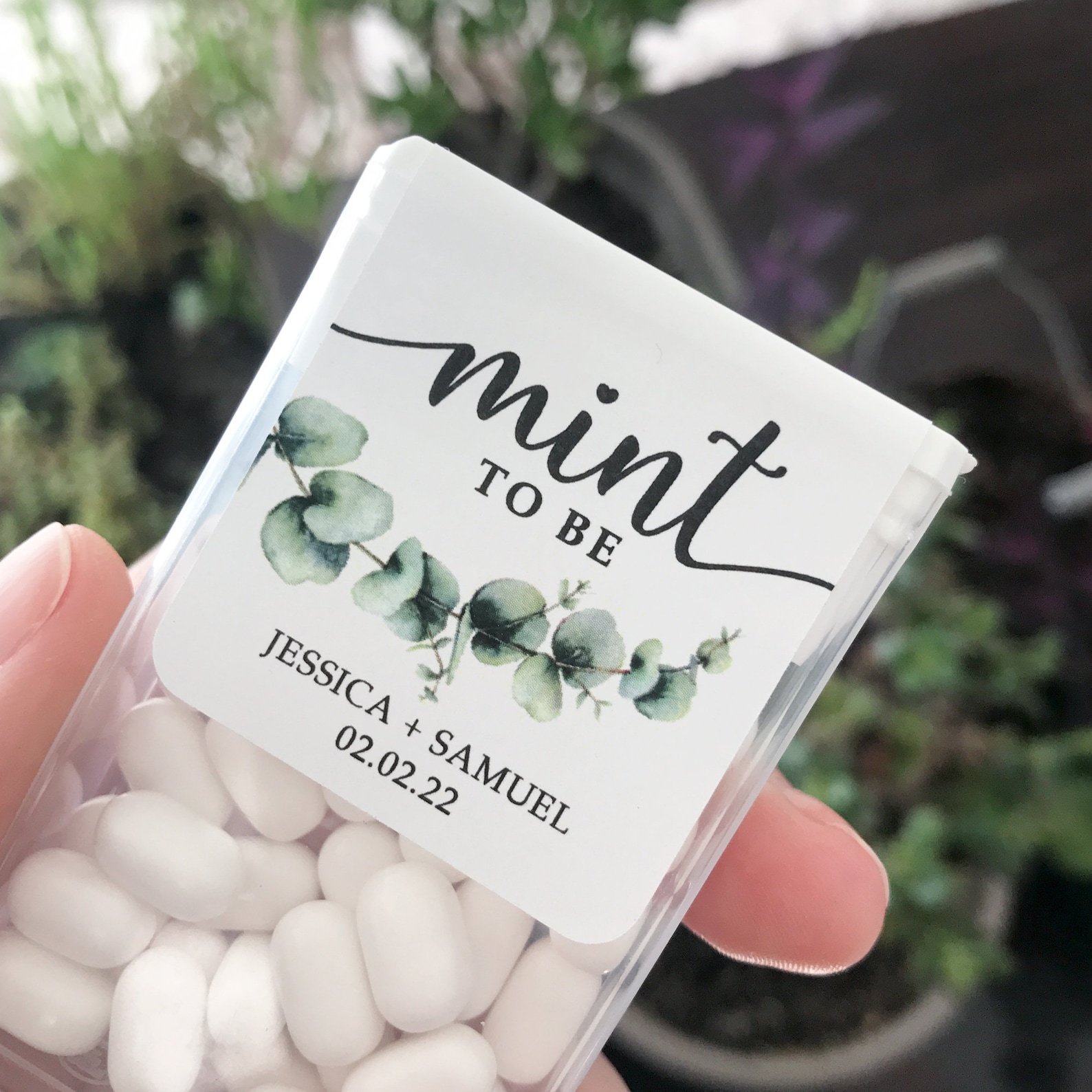 Eucalyptus Personalized Mint to Be Wedding Favor Sticker, Custom Candy ...