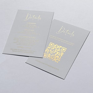 Gold Foiled Custom Wedding Details Card, Guest Information Insert ...