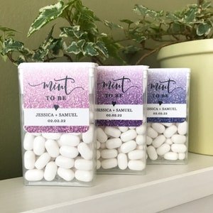 Pink Glitter Effect Mint to Be Wedding Favor Sticker, Bridal / Baby ...