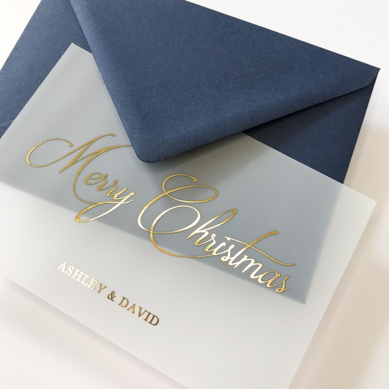 Gold Christmas Card - Etsy