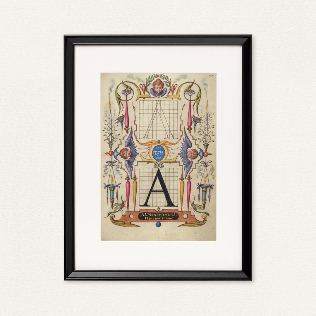 Custom Initial Monogram Print – Medieval Calligraphy, Personalized ...