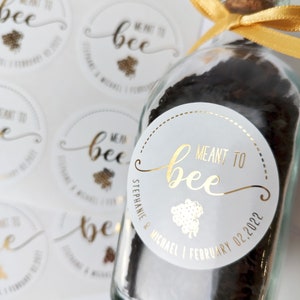 Honeycomb Gold Foil Wedding Favor Sticker. Luxury "meant to Bee" Label ...