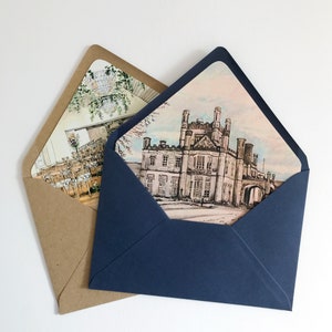 Custom Wedding Venue Envelope Liner. Romantic Invitation Envelope With Wedding Venue or ...
