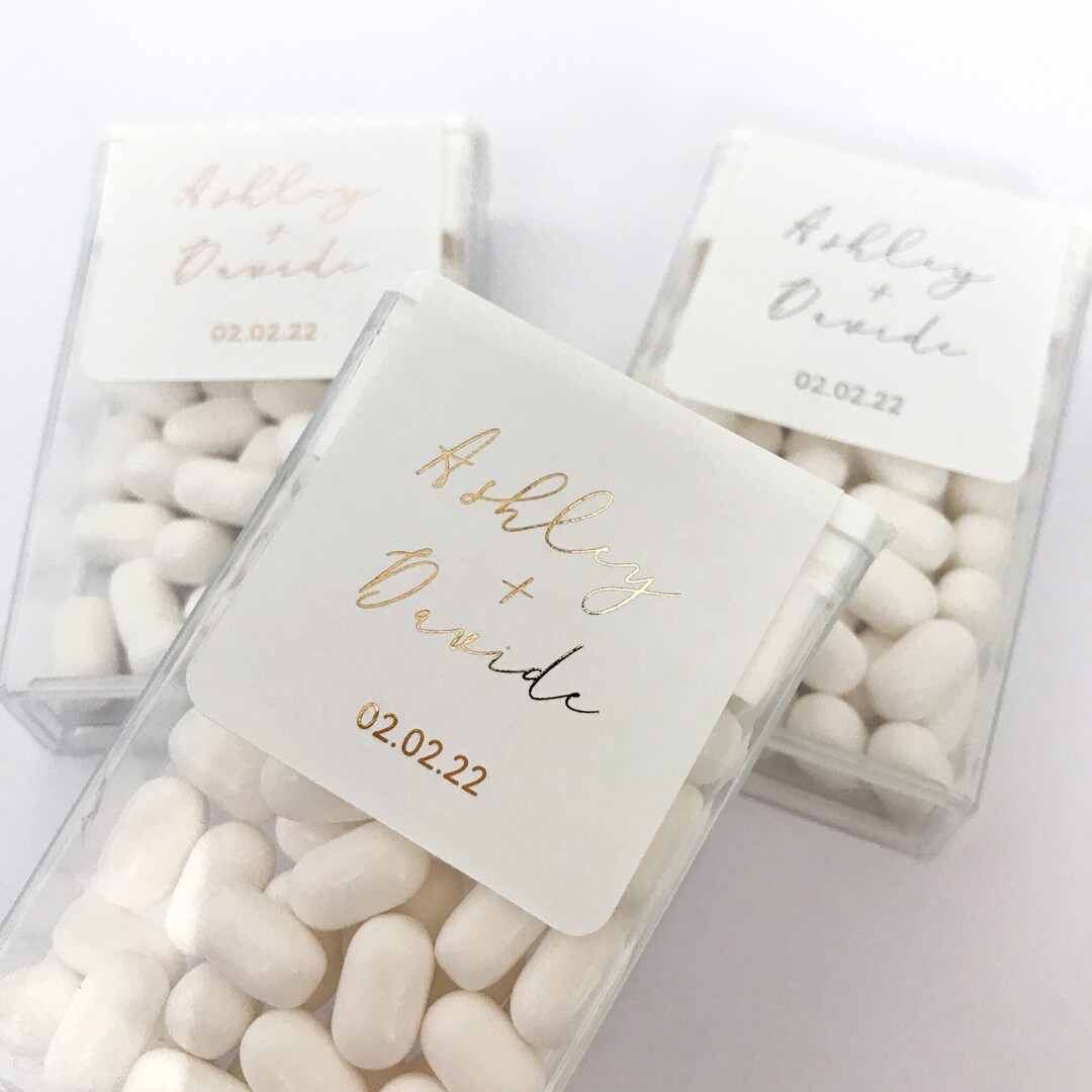 Shiny Gold Foil Mint to Be Wedding Favor Sticker. Custom Candy Gift ...