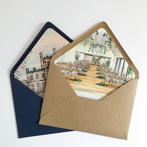 Custom Wedding Venue Envelope Liner. Romantic Invitation Envelope With Wedding Venue or ...