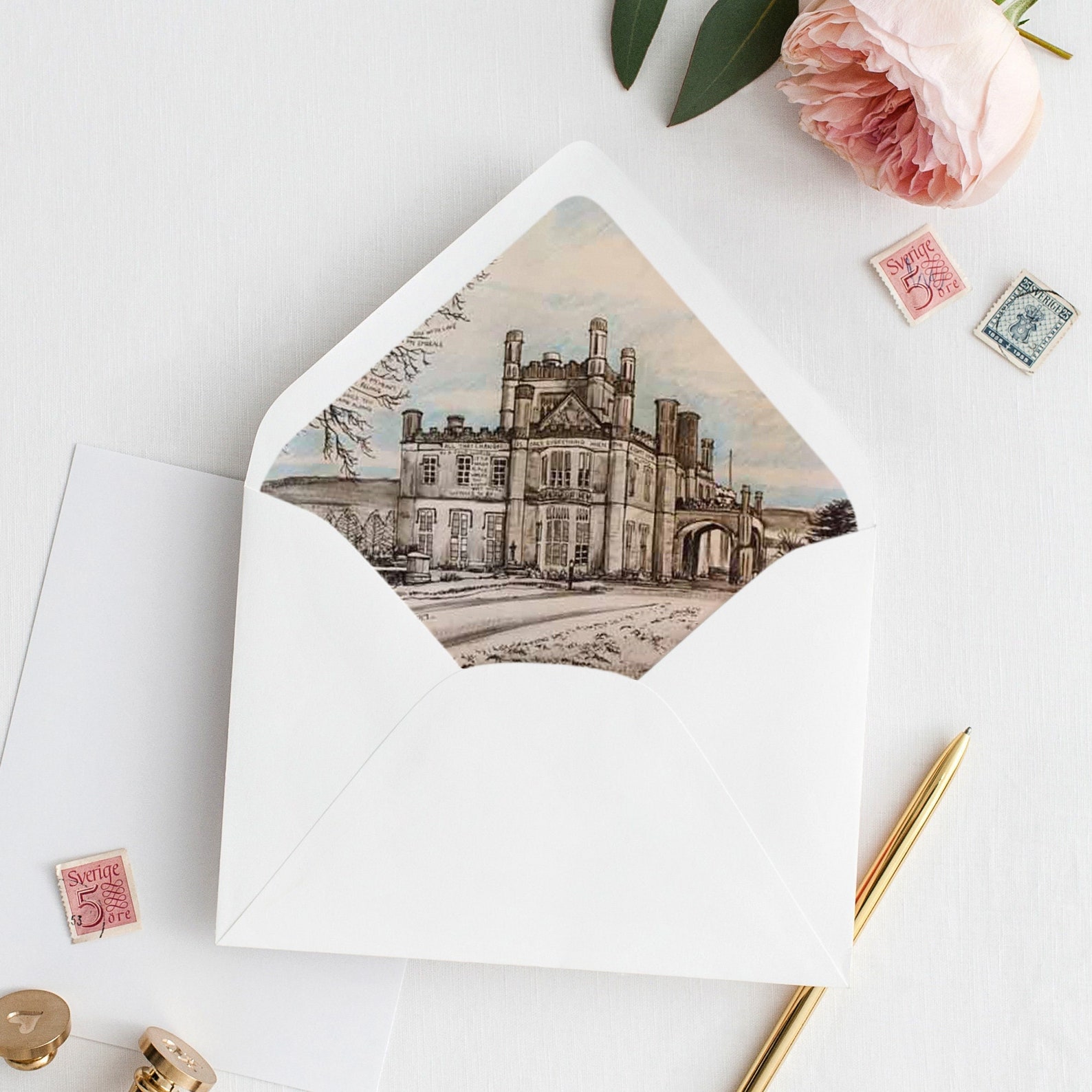 Custom Wedding Venue Envelope Liner. Romantic Invitation - Etsy