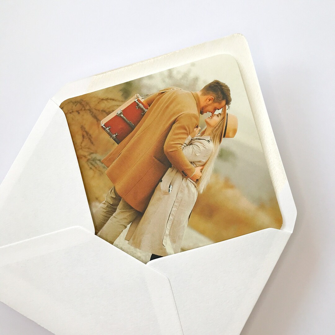 Personalized Wedding Envelope With Photo Liner. Romantic Invitation ...