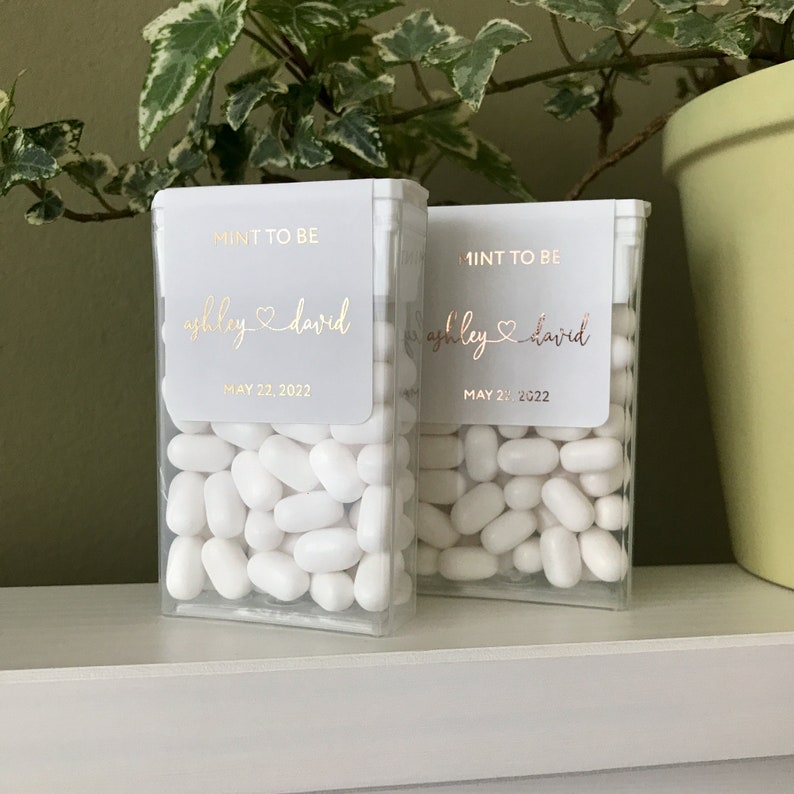 Gold Foil Mint to Be Wedding Candy Box Sticker. Custom Favor - Etsy