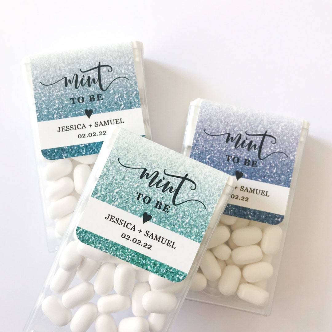 Turquoise Glitter Effect Mint to Be Wedding Favor Sticker, Bridal ...