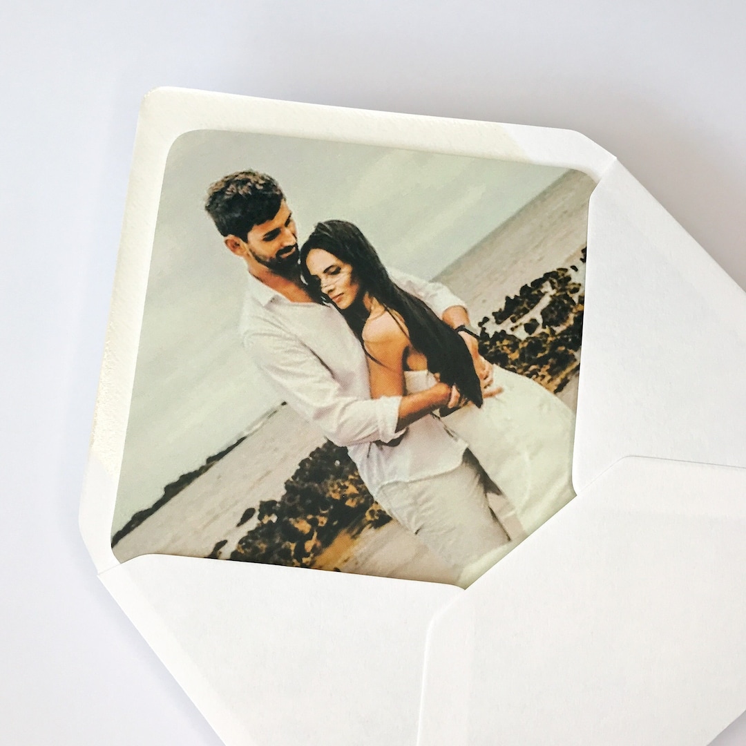Personalized Wedding Envelope With Photo Liner. Romantic Invitation ...