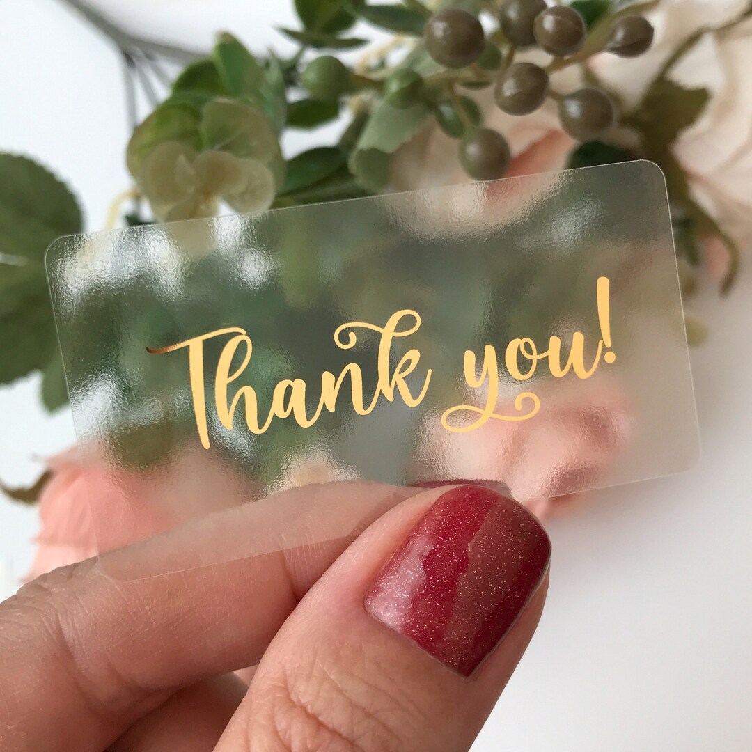 Custom Gold Foil Thank You Stickers, Personalized Packaging Labels for ...