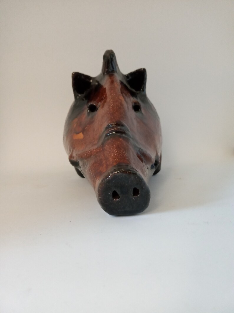 Ceramic Wild Boar, Glazed Ceramic Figure, Pig Figure, Handmade Ceramics ...