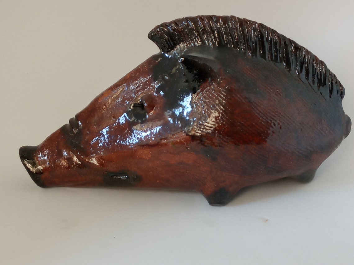 Ceramic Wild Boar Glazed Ceramic Figure Pig Figure Handmade - Etsy