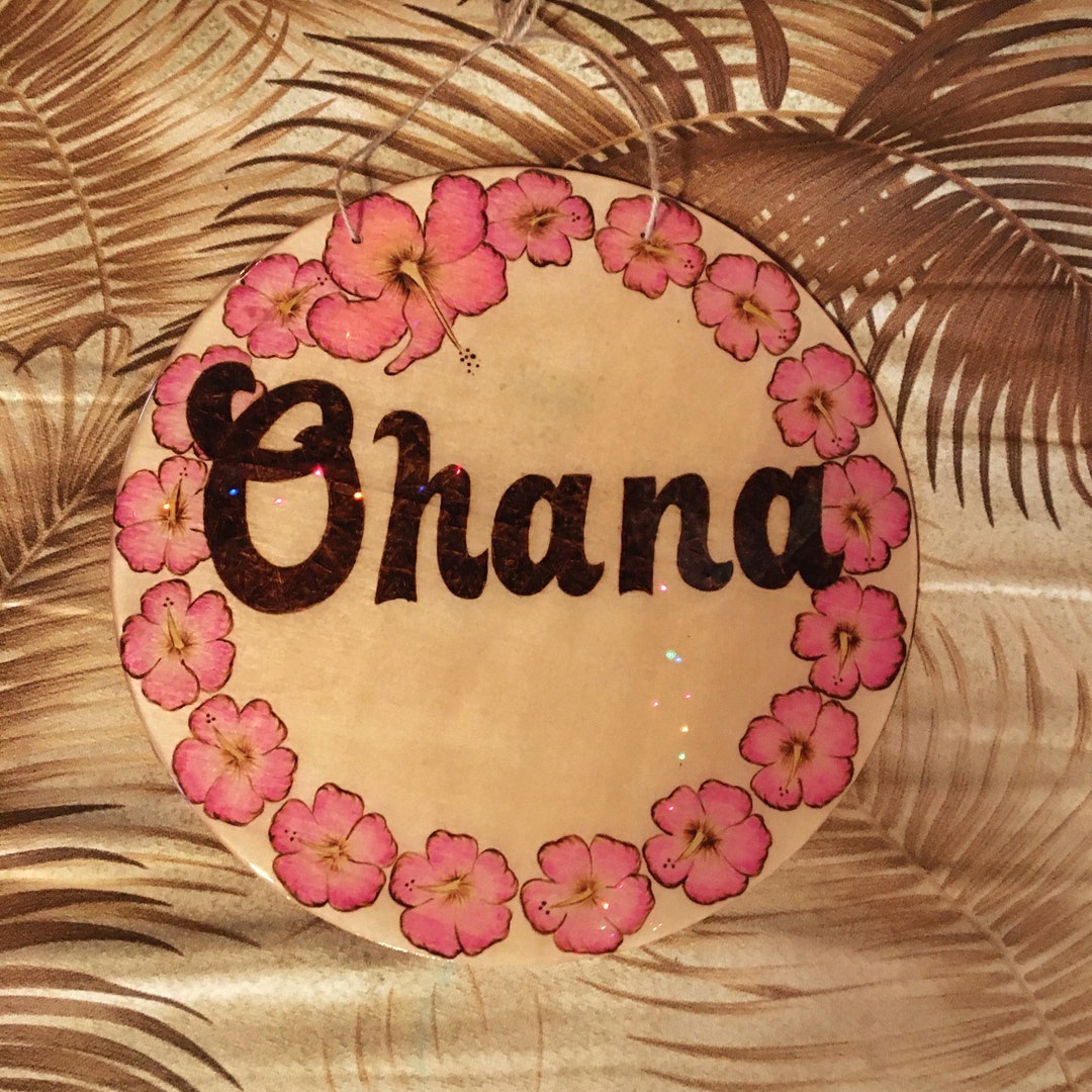 Hibiscus Wreath Ohana Sign - Etsy
