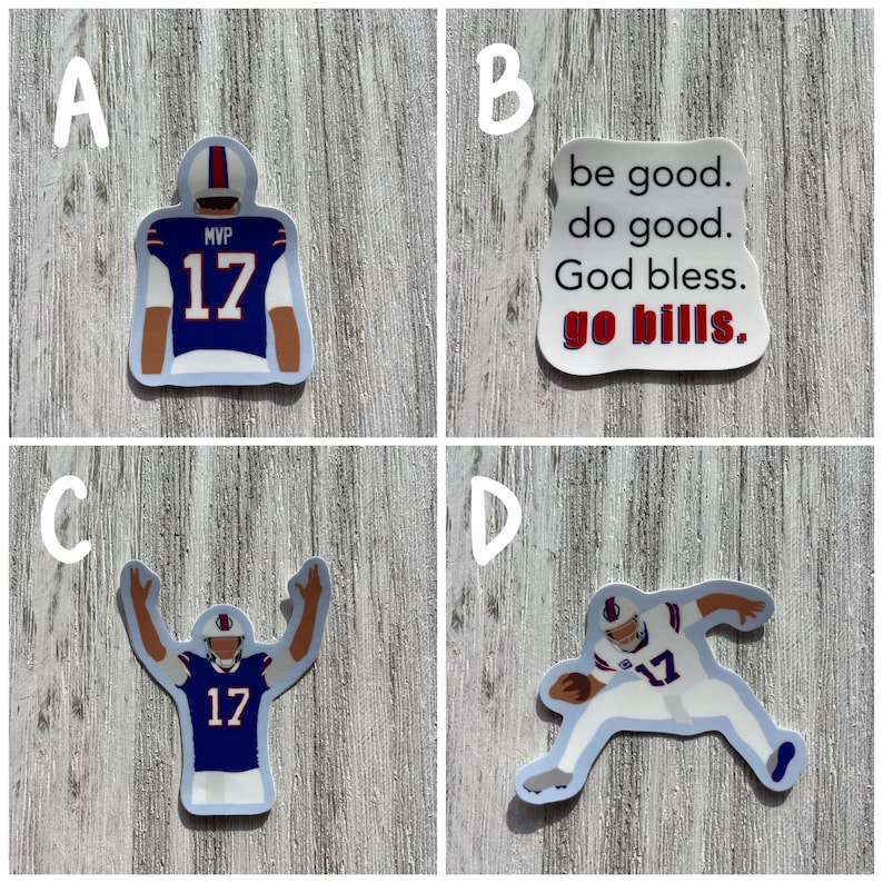 Buffalo Bills Stickers | Waterproof Bumper Sticker | Josh Allen 17 ...