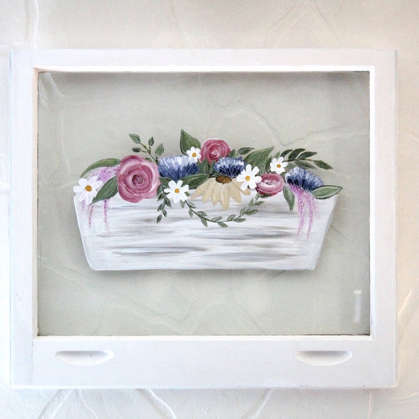Window Frame With Flower Box - Etsy