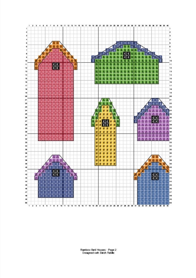 PDF Cross Stitch Pattern of Bird Houses - Etsy